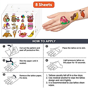 Sloth Temporary Tattoos Birthday Themed Party Supplies Favors Decorations Cute Stickers Tattoo 8 Sheets 96 PCS Gifts for Girl Kids Boys Decor Class School Reward Carnival Christmas
