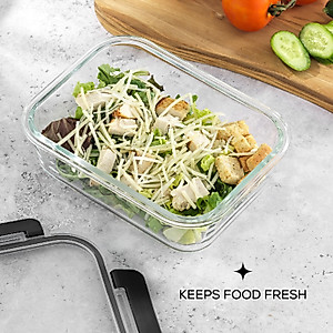 JoyJolt Glass Food Storage Containers with Lids. 5 Pack Glass Meal Prep Containers Reusable 35oz Single Compartment Airtight Container Set. Lunch Containers for Adults and Kitchen Storage Containers