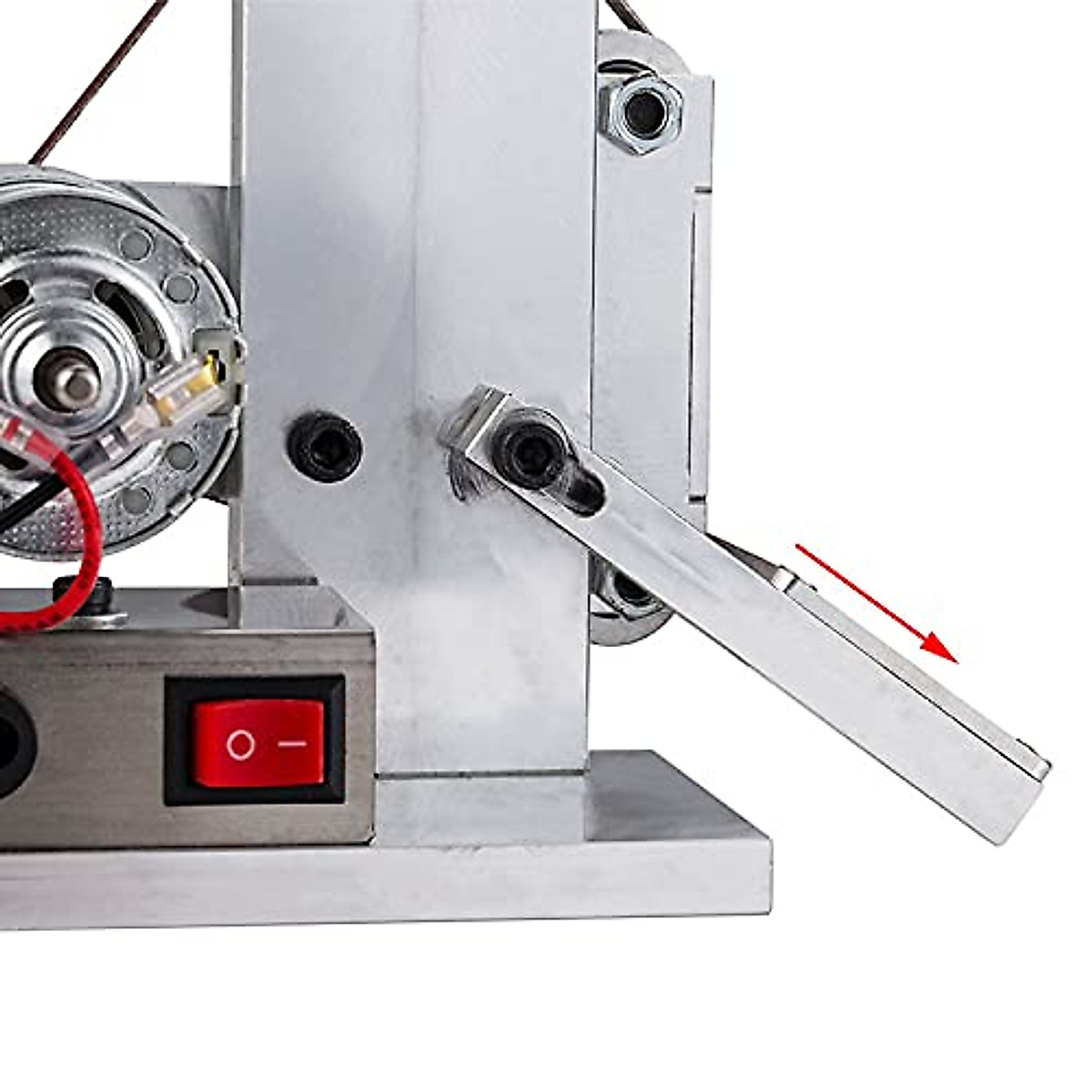 Cozyel 110V Mini Belt Sander Electric Sanding Polishing Grinding Machine Knife Apex Edge Sharpener 9000RPM with 10PCS Abrasive Belts for Metal Wood Acrylic Polish