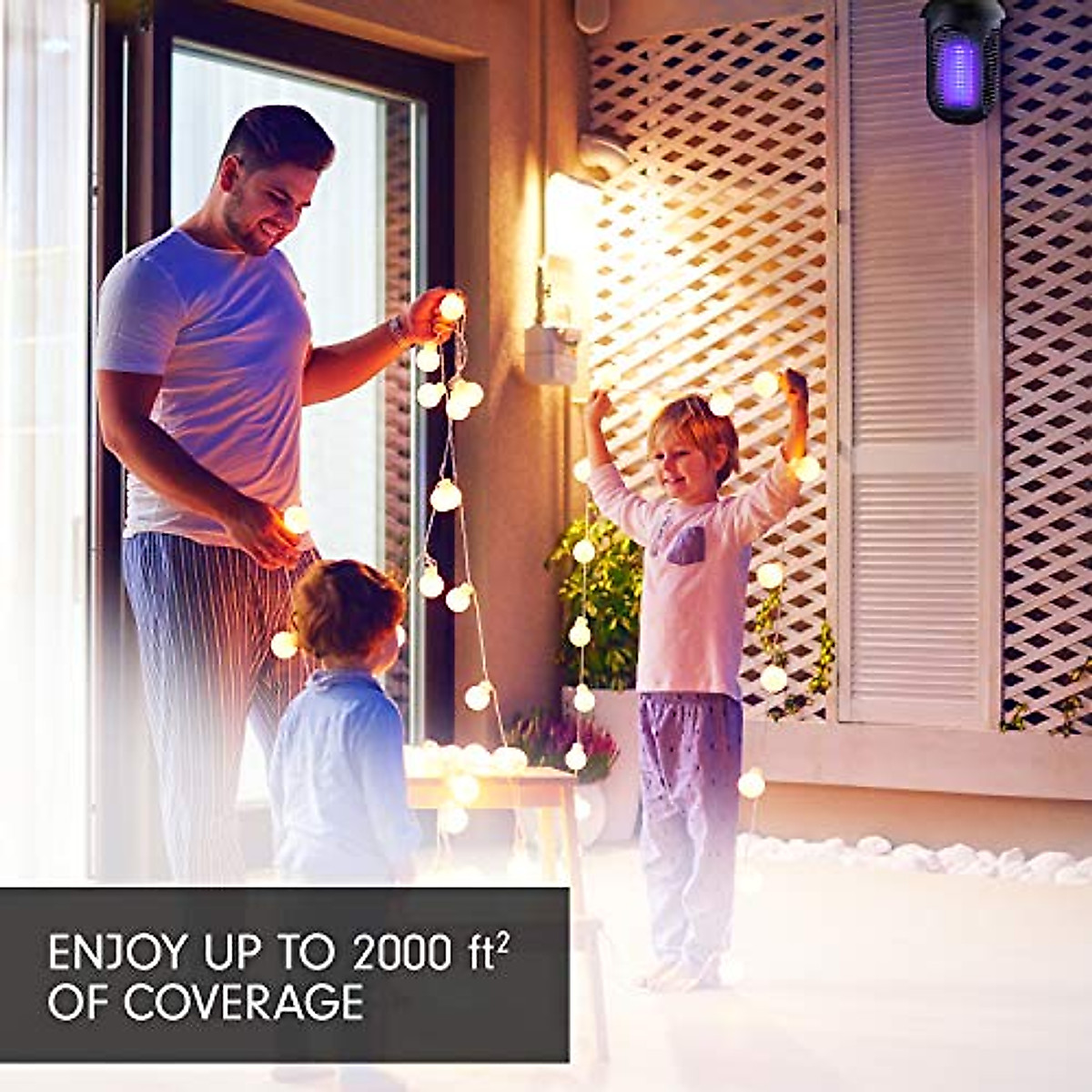 White Kaiman 40 Watt w/ 4000 Volt Outdoor Bug Zapper IP24 Weatherproof Indoor or Outdoor Mosquito Zapper