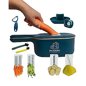 ModernConcept Mandoline Slicer Onion Slicer Vegetable Cutter Julienne Slicer Kitchen Master Handheld Mandoline Slicer Veggie Slicer with Container Vegetable Slicer with Container Food Slicer