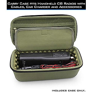 CASEMATIX CB Radio Case Compatible with Midland 2 Way Radio, Cobra Handheld CB Radios, Uniden Handheld CB Radio and More - Portable CB Radios Travel Case Only