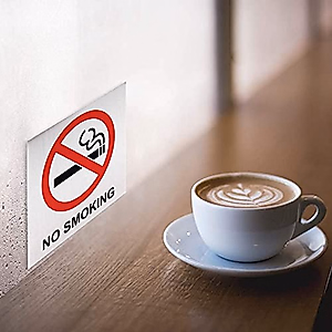 4 Pack No Smoking Signs for Businesses, Aluminum Metal Sticker for Restaurants, Public Spaces, Self-Adhesive (5.5 x 5.5 In)