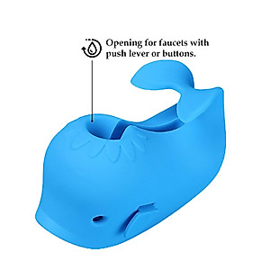 Aurelie Silicone Whale Tub Faucet Cover for Kids, Protective Baby Safety Products for the Bathtub Spout, Blue