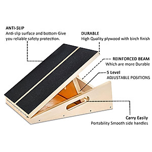 MUCITAGF Professional Slant Board, Adjustable Incline Board and Calf Stretcher, Slant Board for Calf Stretching, Calf Stretch Board
