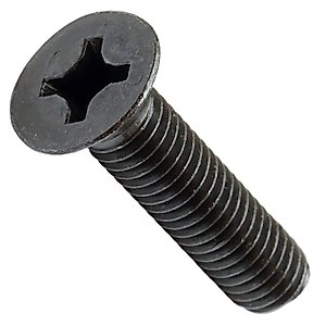 MonsterBolts - M2.5 x 4mm Phillips Flat Head, DIN 965, Alloy Steel, Black Oxide, 50 Pack