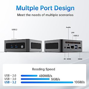 MOREFINE M9 Mini PC Windows 11 Pro, Intel 12th Gen N100(Up to 3.4GHz) Mini Computers, 16GB DDR4 RAM 512GB M.2 NVME SSD Mini Desktop Computer, Windows Computer Support WiFi6/BT5.2/Dual Display
