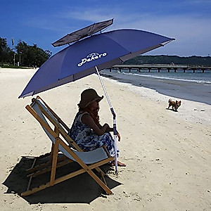Dekero 7.2ft Windproof Beach Umbrella,UV Protection Portable Umbrella with Sand Anchor,Tilt Aluminum Pole, Carry Bag for Beach Patio Travel Outdoor