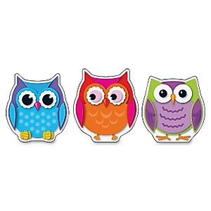 Carson Dellosa Colorful Owls Cutouts, 36 Owl Cutouts for Bulletin Board and Classroom Décor, Bird Décor Classroom Cut-outs, Bird Cutouts for Classroom Bulletin Board Decorations