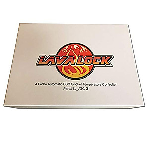 LavaLock 4-Probe Automatic BBQ Controller w/ 35 cfm Variable Speed Fan Compatible with BGE, Kamado Joe, WSM, UDS, Weber Smokey Mountain, Oklahoma Joe's, Sm Med Offset Vertical Stick Burner Smokers