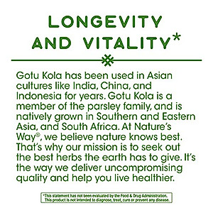 Nature's Way Premium Herbal Gotu Kola Herb, 950 mg per serving, 180 VCaps