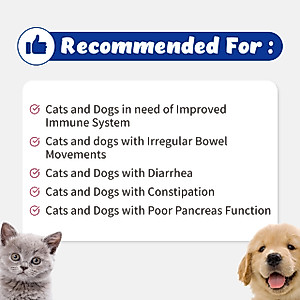 Branvine Probiotics Powder Pancreatic Health, Intensive Gut Health, Diarrhea and Constipation, Allergies for Dogs and Cats (120g)