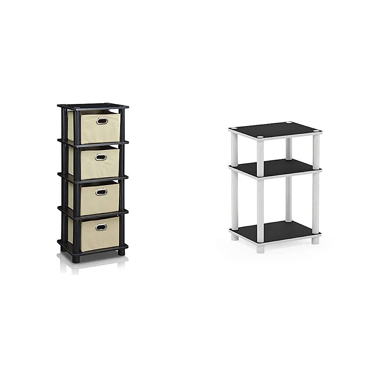 Furinno Storage Rack and End Table Bundle
