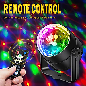 Apeocose [2-Pack] Disco Ball DJ Lights, Sound Activated RGB Party Light Rotating Stage Strobe Lamp with Wireless Remote for Halloween Decorations Christmas Room Decor Birthday Bachelorette Party Zumba