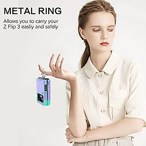 BENTOBEN Samsung Galaxy Z Flip 3 Case 5G Case, Heavy Duty 2 in 1 Full Body Rugged Shockproof Protection Cover with Ring Girls Women Boy Men Covers for Galaxy Z Flip 3 6.7”, Purple/Mint