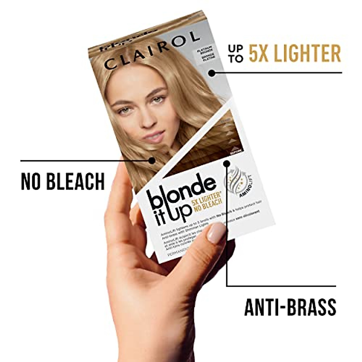 Clairol Bronde It Up Permanent Hair Dye, Platinum Bronde Hair Color, Pack of 1