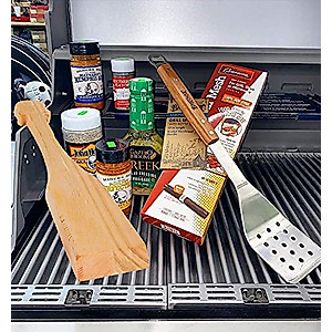 Wood Grill Scraper,Wooden Grill Cleaner Bristle Free,Wood Grill Brush BBQ Scrapers with Bottle Opener Natural Safe Cleaning Scraper for Top and Between Barbecue Grates