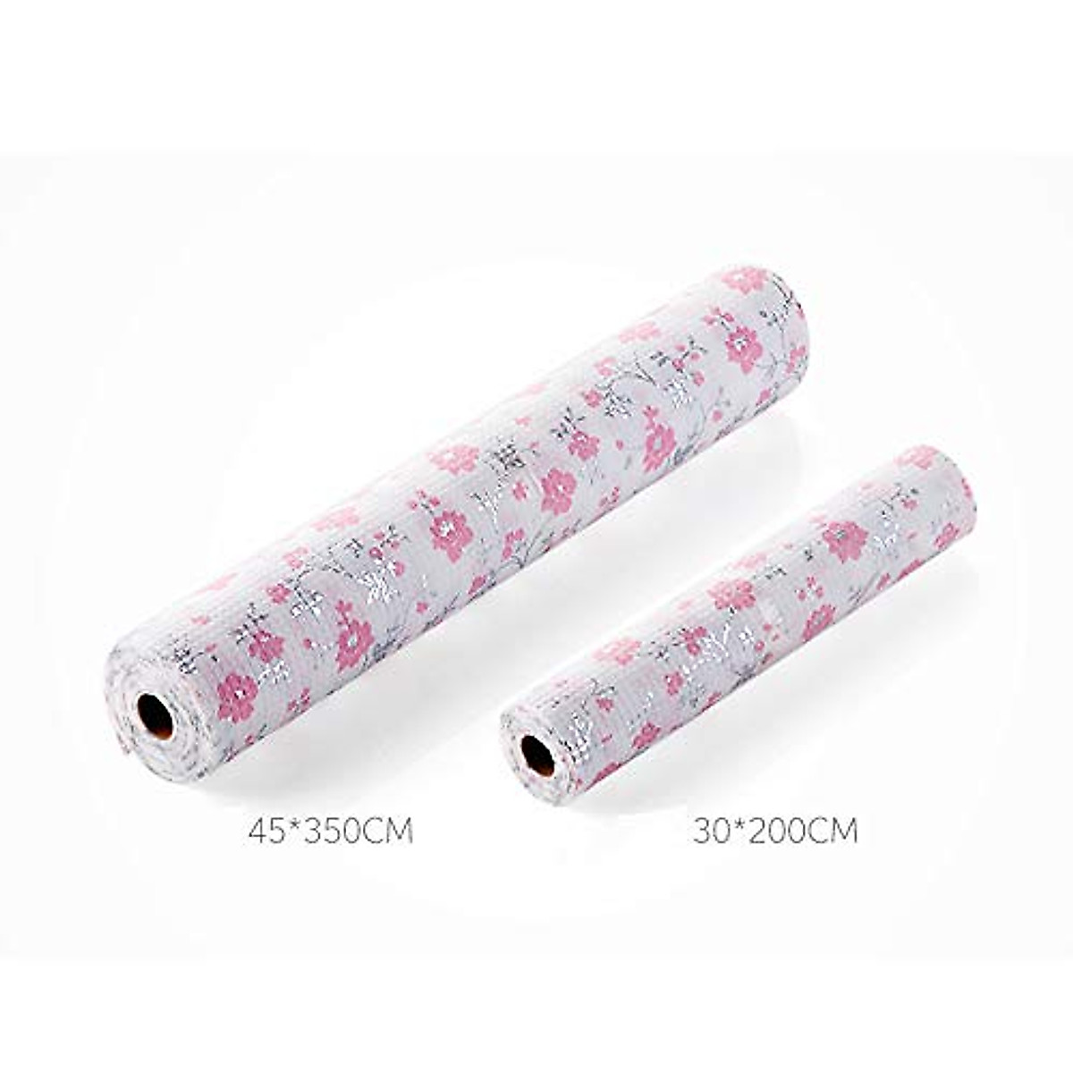 GLOW4U Decorative Floral Foam Non-Adhesive Shelf Liner for Drawer Refrigerator Kitchen Cabinets Pantry Cupboard Closet (Pink, 17.7x137 Inches)