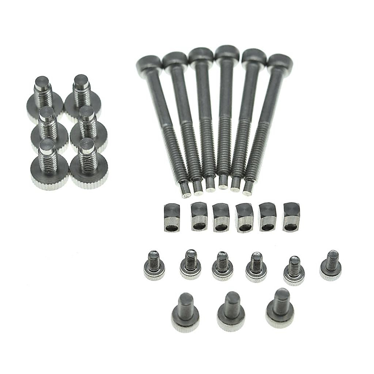 KAISH Whole Set Stainless Steel Tremolo Fine Tuner Screws String Insert Block Saddle Mounting Screws Locking Nut & String Lock Screws for FR