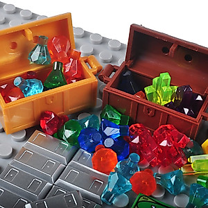 BAENRCY Treasure Accessories Set Building Blocks Bullion Money Gold Bar Jewelry Building Bricks Kit DIY Building Set Compatible All Major Brands(#A)