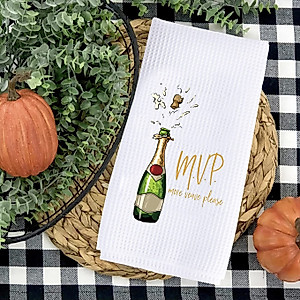 Funny Champagne Lover Gift Home Champagne Bar Decor Champagne Themed Flour Sack Kitchen Towel Dish Towel (MVP Towel)