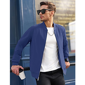 Mens Fall Jacket Bomber Jackets Varsity Jacket Men Lightweight Jacket Men Casual Jacket Outdoor Hiking Jackets Windbreak Jackets for Men