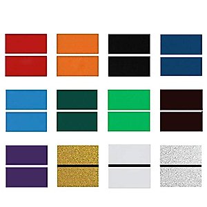 XLNT TECH Engraving Double Color Sheet (7" x 11“ x .040”, 12 Pieces & 12 Colors) for Interior Signs, Badges.