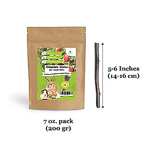 SunGrow Apple Sticks, 200g (7 oz) Wood Chew Sticks for Rabbits, Chinchillas, Bunny, Hamster, Squirrel, Guinea Pigs, 6" Small Animals Molar Pet Chew Toys Treat Sticks for Teeth Grinding, 40 Per Pack