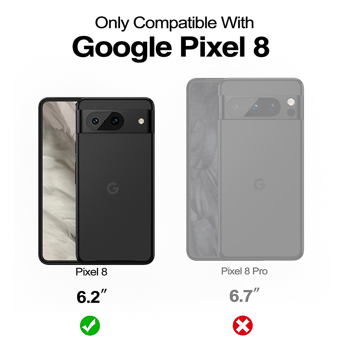 WeLoveCase for Google Pixel 8 Case, 3 in 1 Full Body Heavy Duty Protection Hybrid Shockproof TPU Bumper Phone Case for Google Pixel 8, Rose Gold