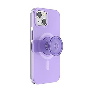 PopSockets: iPhone 13 Case with Phone Grip and Slide Compatible with MagSafe, Phone Case for iPhone 13, Wireless Charging Compatible- Violet