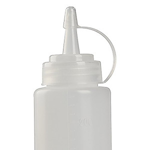 CHILDHOOD 8 oz Squeeze Squirt Condiment Bottles with Cap - Transparent Plastic - for Ketchup Salad dressing Mustard Olive Oil set of (2)