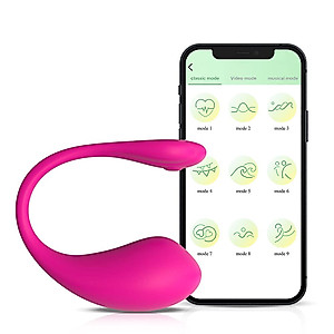 Female Vibrator, Mini Wearable Bullet Vibrator, Small Egg Shaped Remote Control Vibrating Ball with Bluetooth Remote with 9 Vibration Modes, Adult Sex Toys Dildos, Pink