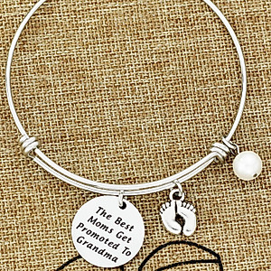 New Grandma Gifts Bracelet The Best Moms Get Promoted to Grandma to Be Jewelry
