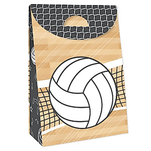 Big Dot of Happiness Bump, Set, Spike - Volleyball - Baby Shower or Birthday Gift Favor Bag - Party Goodie Boxes - Set of 12