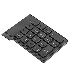 Mini Wireless Numeric Keypad, 2.4GHz Wireless 18-Key Silent Financial Accounting Number Pad, for Laptop, Notebook, PC, Desktop (Black)