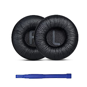 Aiivioll Replaceable Foam Headphone Cover Compatible with Tune 500(T500BT), Tune 450(T450), Tune600BTNC, TUNE510 (T510BT) Wireless Headphone (Wrinkled Leather Print, Black)