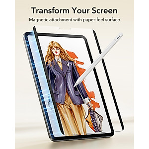 ESR for iPad Pro 12.9 Inch Paper-Feel Magnetic Screen Protector 6th/5th/4th/3rd Generation (2022/2021/2020/2018), Write and Draw Like on Paper, Detachable and Reusable, Matte Finish