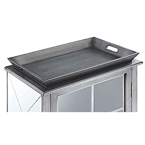 Convenience Concepts Gold Coast Serving Bar, Antique Silver / Mirror