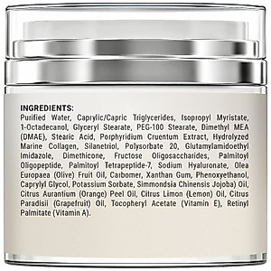 Majestic Pure Collagen Cream for Face, Day & Night Cream with Anti Aging Complex and Hyaluronic Acid - Collagen & Antioxidant Nutrients - Reduces Looks of Wrinkles and Pores - Men & Women, 50 ml