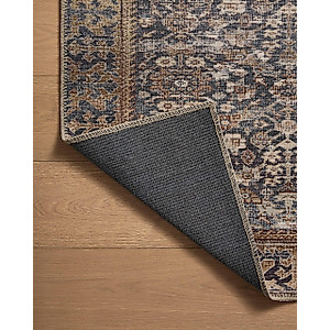 Loloi Amber Lewis x Loloi Georgie Collection GER-05 Denim / Spice, 3'-0" x 12'-0", 0.19" Thick Runner Rug