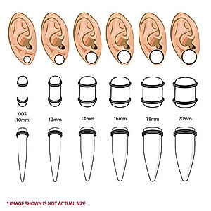 BodyJ4You 36PC Ear Stretching Kit - 00G-20mm Big Gauges Kit - Heavy Acrylic Tapers Large Spiral Expanders No Flare Plugs - Glow in Dark Green - Women's Tapers Men's Tapers