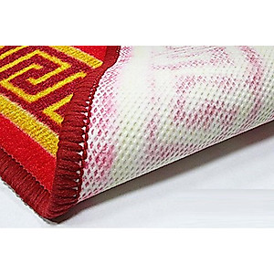 HUAHOO Islamic Prayer Rug Thick Muslim Pray Rug Islam Traditional Design Nylon Prayer Carpet with Non-Slip Latex Bottom for Kids Man Women Prayer Room (Style1, Blue)