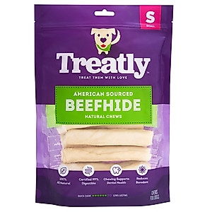 Treatly American Sourced Beefhide Chip Rolls 5-6" Dog Chew Treats - Natural Flavor, 18 Count/1 Pack