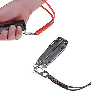 BSGB 2PCS Paracord Lanyard Adjustable Neck Strap Keychain Survival 550 Fish & Fire Cord Military Grade Parachute Rope with Metal Hook for Outdoor