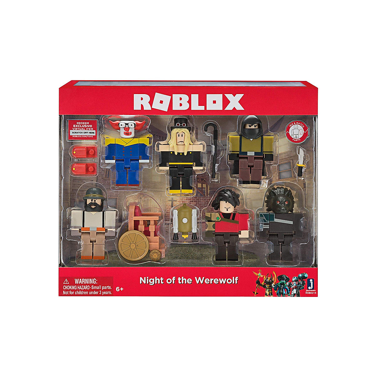 Roblox Action Collection - Night of the Werewolf Six Figure Pack [Includes Exclusive Virtual Item]