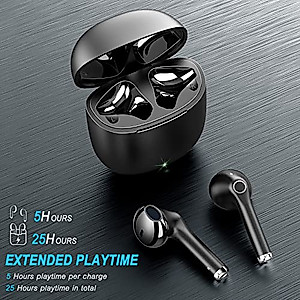 yobola Wireless Earbuds, Bluetoth Earbuds, IPX5 Waterproof Wireless Headphones Touch Control, Bluetoth Headphones 5.1 Built-in Microphone, 25 Hrs with USB-C Charging with Running/Fitness