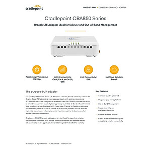 1-yr NetCloud Essentials for Branch LTE Adapters with Support and CBA850 Adapter (LP6 Modem)