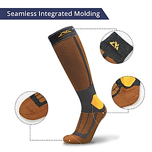 AKASO Warm Wool Ski Socks Mens Women Hiking Socks, Merino Snowboard Socks for Skiing Outdoor Cold Weather (1 Pair)