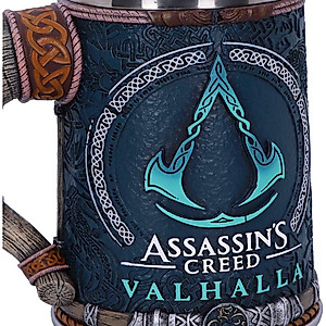 Assassin's Creed Nemesis Now B5335S0 Officially Licensed Valhalla Viking Game Tankard, Resin w. Stainless Steel, 300 milliliters, Multicolour