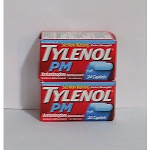 (PACK OF 2) Tylenol PM Extra Strength Caplets, 24 Count EACH